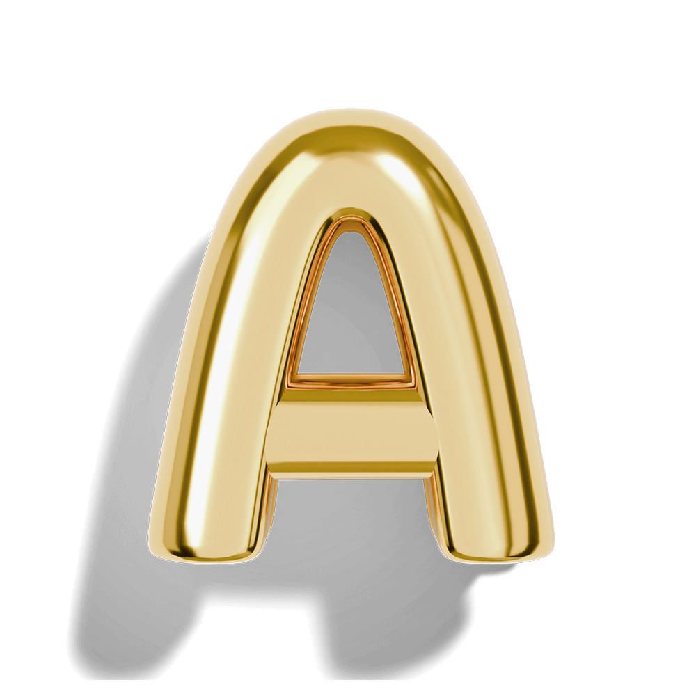 Gold Bubble Letter Charms – PRYA